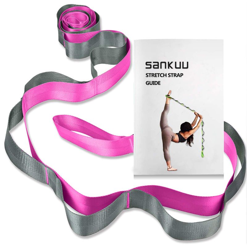 SANKUU Yoga Straps Stretching Strap with 12 Loops Workout Poster ...