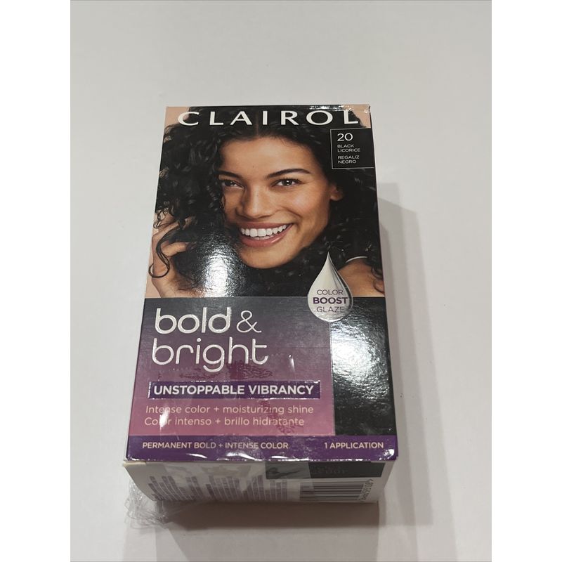 Clairol Bold & Bright 20 Black Licorice Permanent Hair Color Dye Kit ...