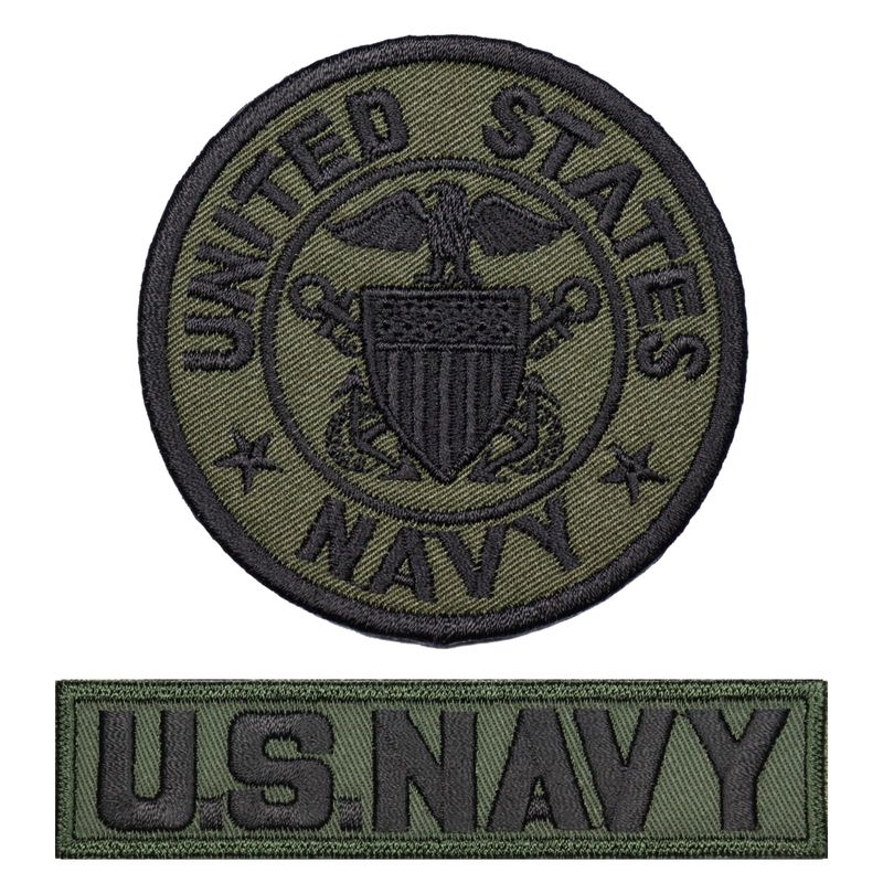 TOP GUN Embroidered Patch, Navy Military Patch for Field Wars, US Navy Officers, Round + Navy ...