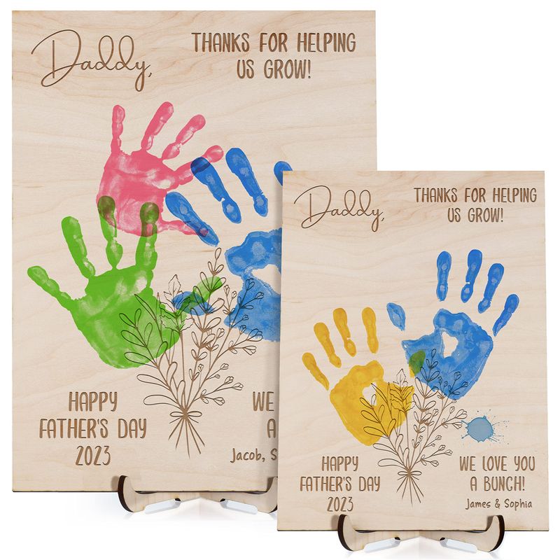 Best Dad Ever Hands Down Sign, Custom DIY Handprints Sign, Custom ...