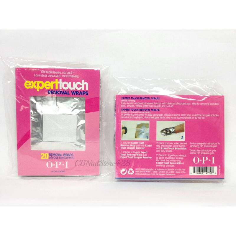 OPI Gel Color- Expert Touch Removal Wrap - Set of 2 Packs (40 Wraps ...
