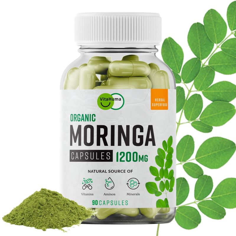VitaHuma Organic Moringa, Nutrient-Dense Antioxidant Support with ...