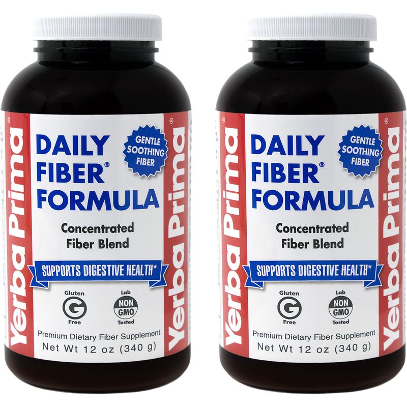 Yerba Prima Daily Fiber Formula Powder - 12 oz (Pack of 2) - Soluble ...