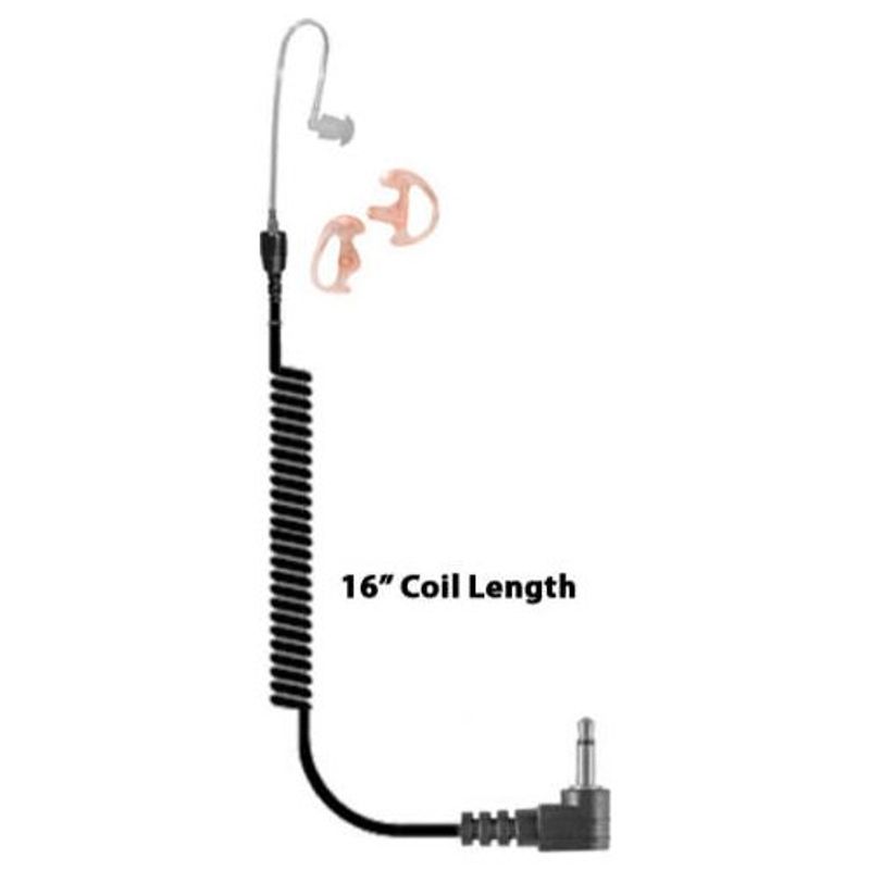 EARPHONE CONNECTION Fox Listen Only Short Tube Earpiece - 16 inch Coil ...