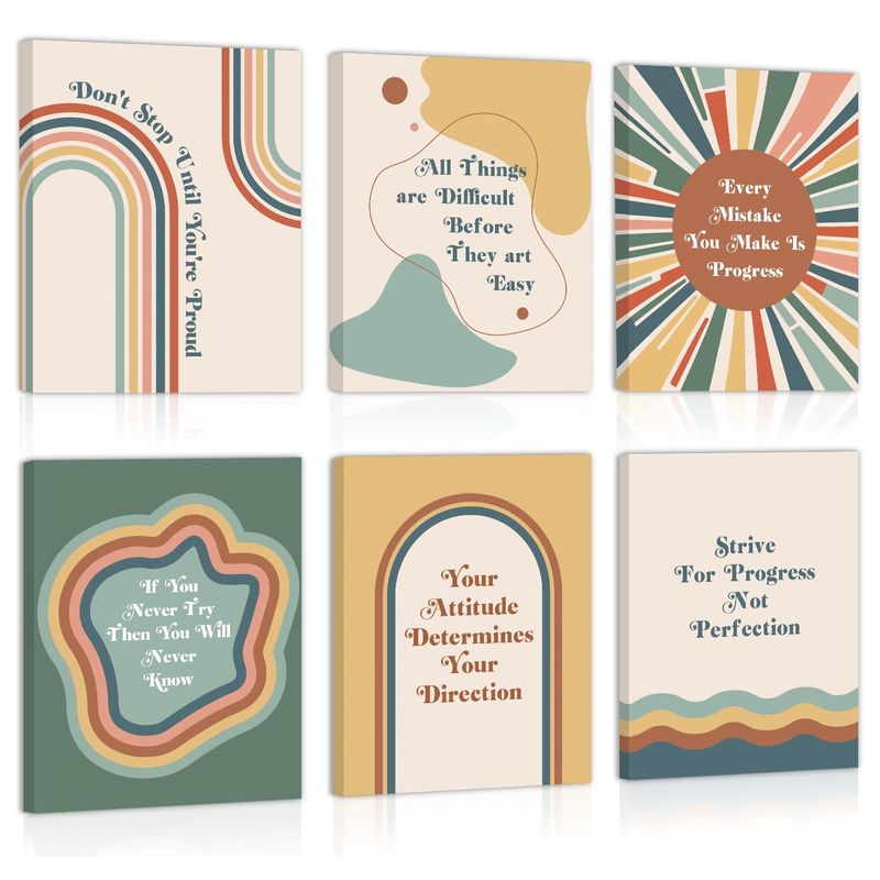 HPNIUB Boho Growth Mindset Posters for Classroom, Rainbow Motivational ...