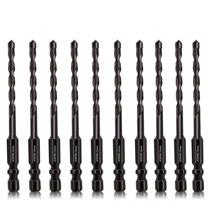 JOERIC 5mm Masonry Drill Bit Set 10PC 3/16” Concrete Drill Bit Set ...