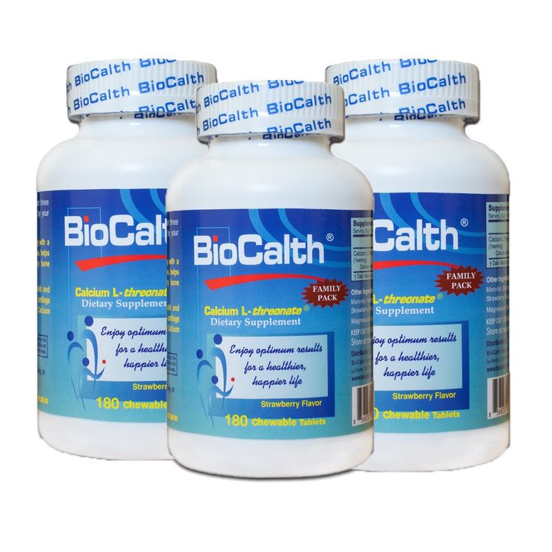BioCalth® Chewable L-threonate Calcium Tablets, Strawberry Flavor ...