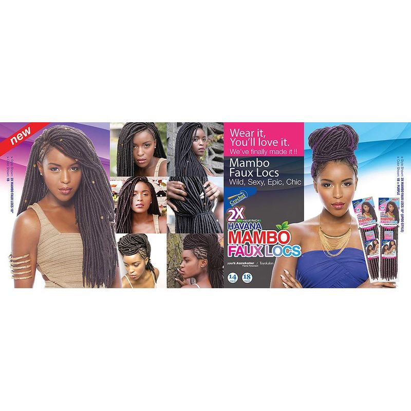 Janet Collection Synthetic Hair Crochet Braids 2X Havana Mambo Faux ...