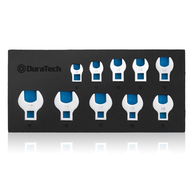 DURATECH 10 Piece 3/8" Drive Crowfoot Spanner Set, Open End Crowsfoot ...