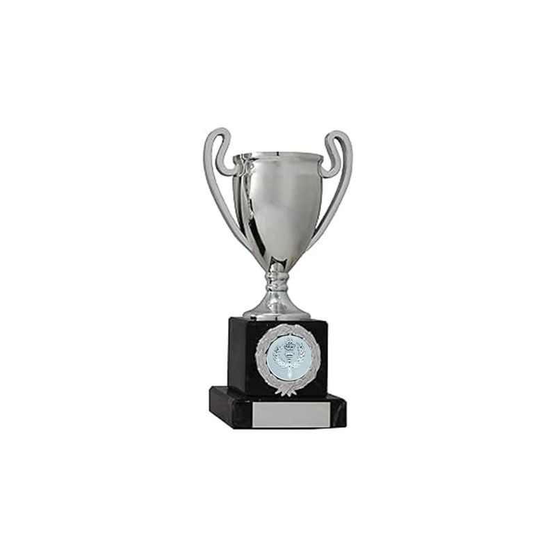 Silver Euro Style Trophy Cup Heavy Black Marble Base 200mm Free ...