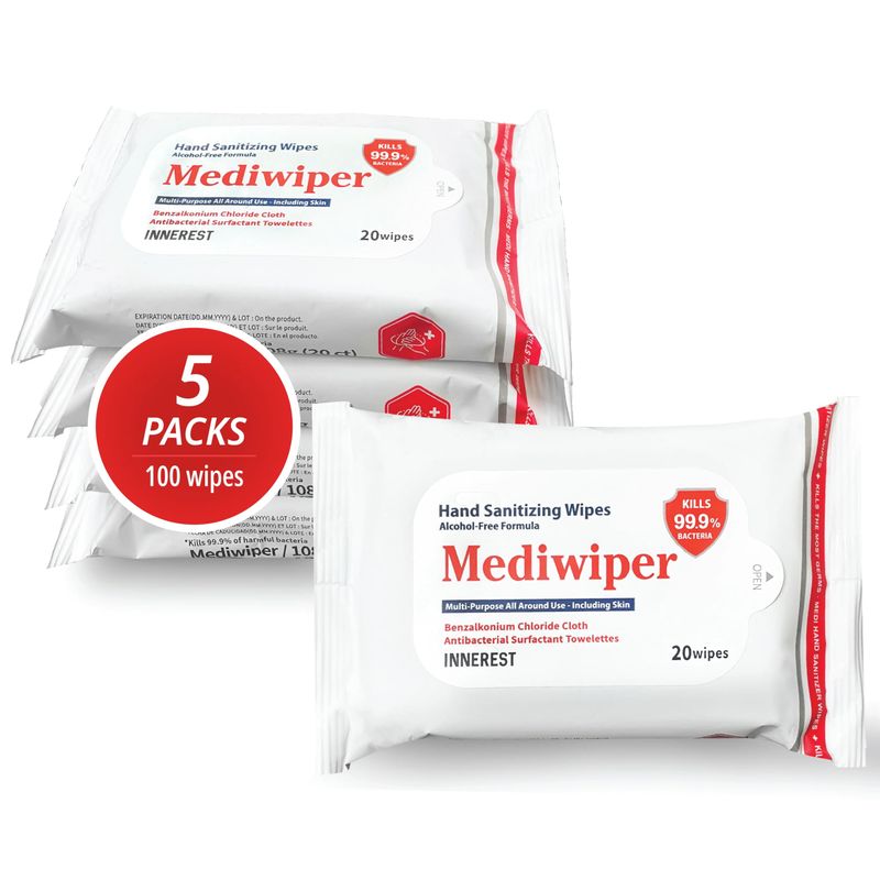 Mediwiper 20 Count Alcohol-Free Sanitizing Wipes Disinfecting Large ...