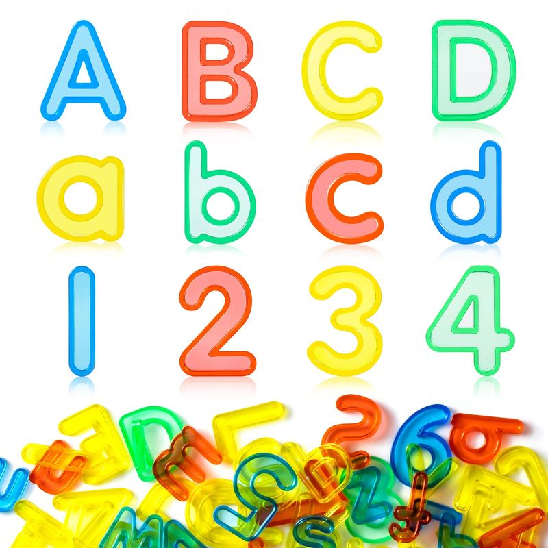 Odoorgames 66 Pcs Translucent Letters and Numbers – Plastic Alphabet ...