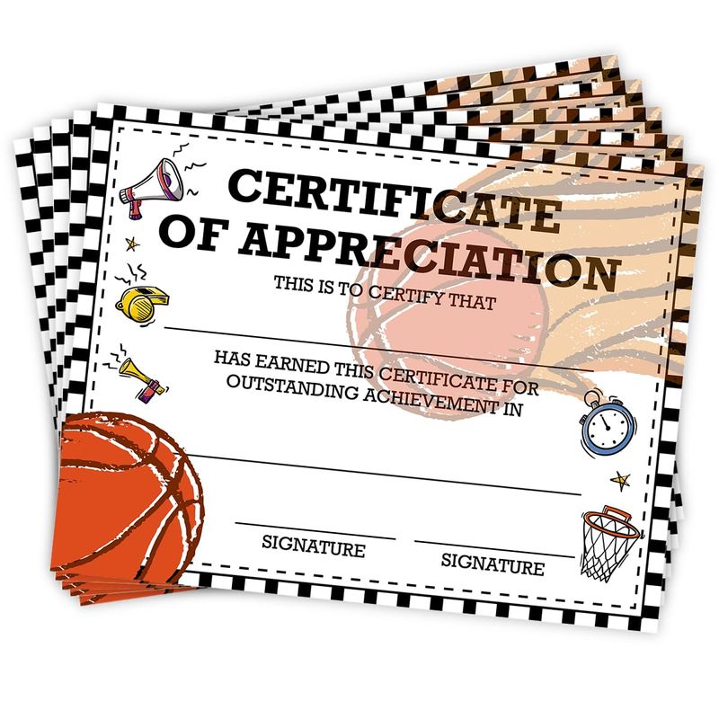 25PCS Basketball Award Certificate Basketball Certificate of ...