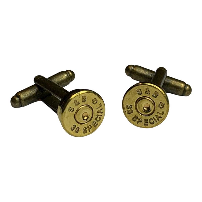 Gold 38 Special Brass Bullet Cufflinks with Velvet Presentation Gift ...