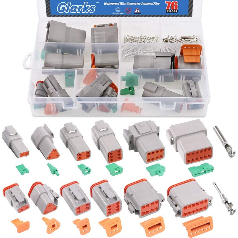 Glarks 6 Sets 2 3 4 6 8 12 Pin Sealed Gray Male and Female Auto ...