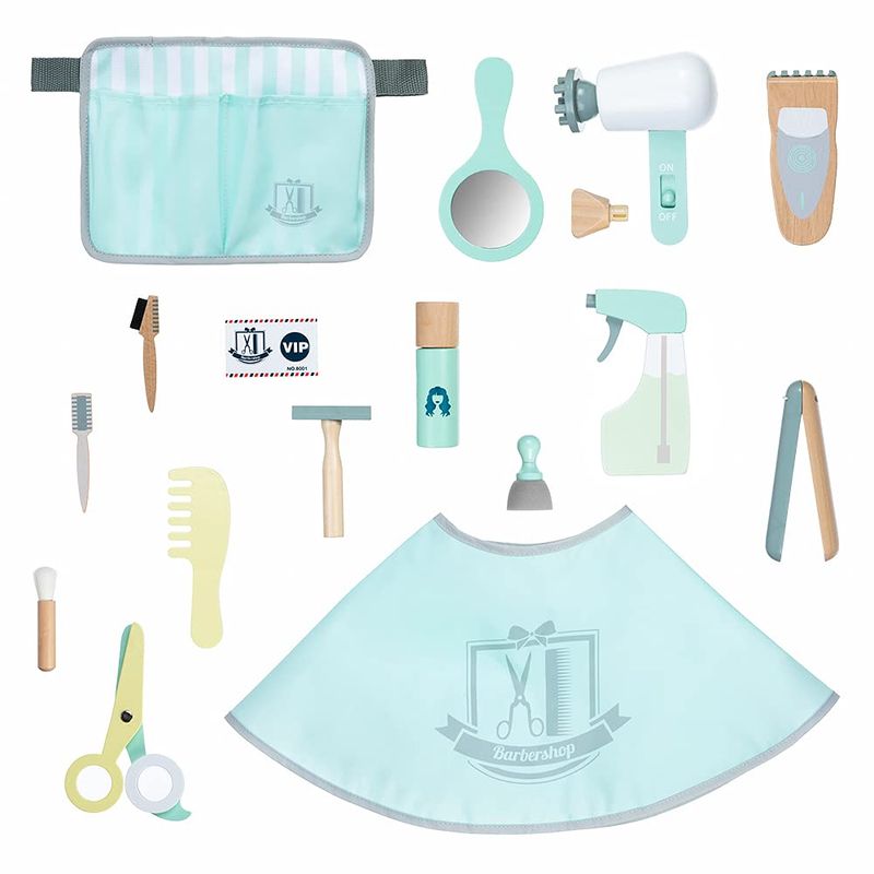 umu Kids Hair Salon Playset, Wooden Makeup Toy Set, Hair Styling Toys ...