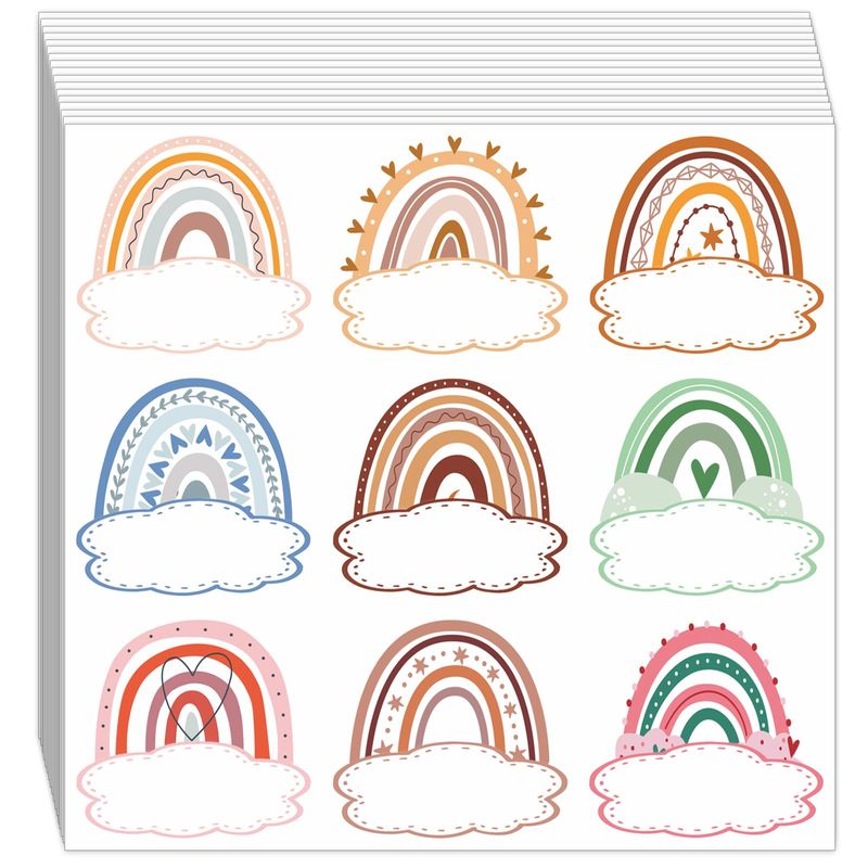 180Pcs Rainbow Name Tag Stickers, Name Labels Self Adhesive Name ...