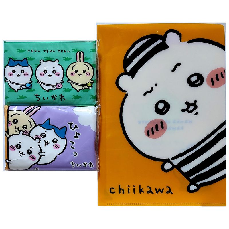 Chiikawa Chiikawa Set A5 Open File (1 Sheet) & Flushable Pocket Tissue ...