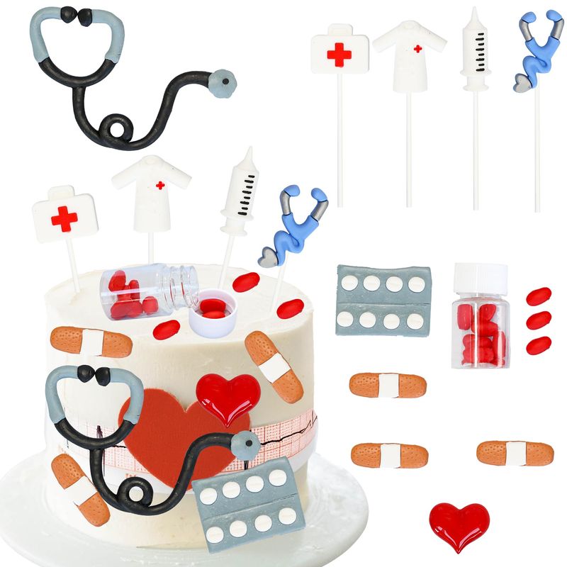Gyufise 20Pcs Nurse Cake Topper Nursing Cupcake Toppers Nurse ...