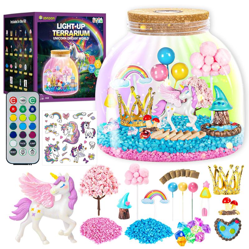 Unicorn Light Up Terrarium Kit for Kids - Create a Fantasy Unicorn ...
