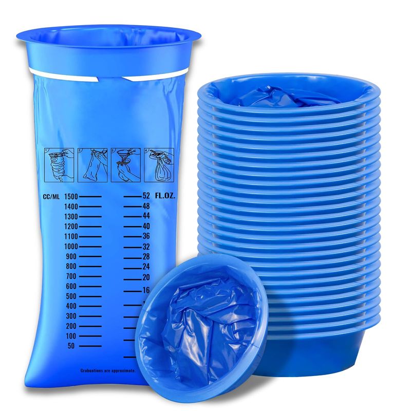 zeyedemo 28PCS Sick Bags Blue High Density Emesis Bags Vomit Bags ...