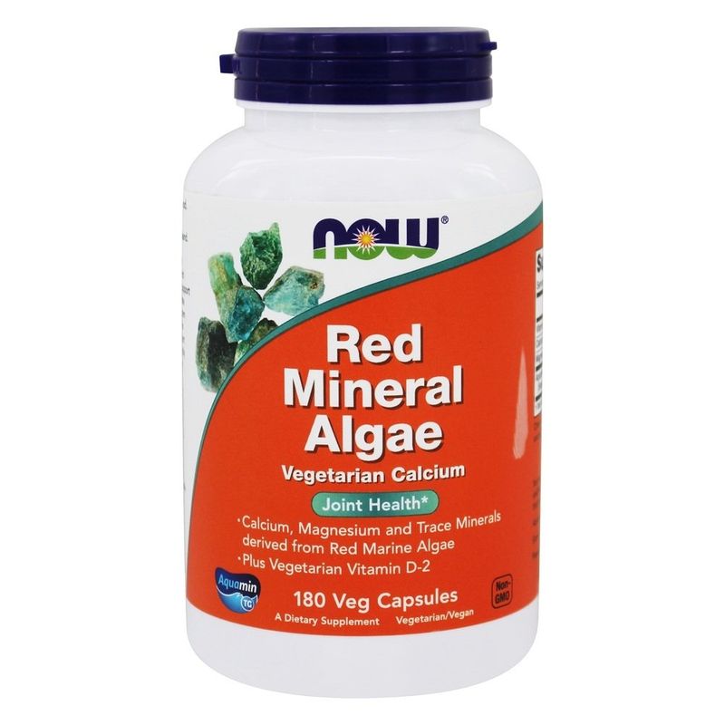 NOW Foods - Red Mineral Algae Vegetarian Calcium - 180 Vegetarian ...