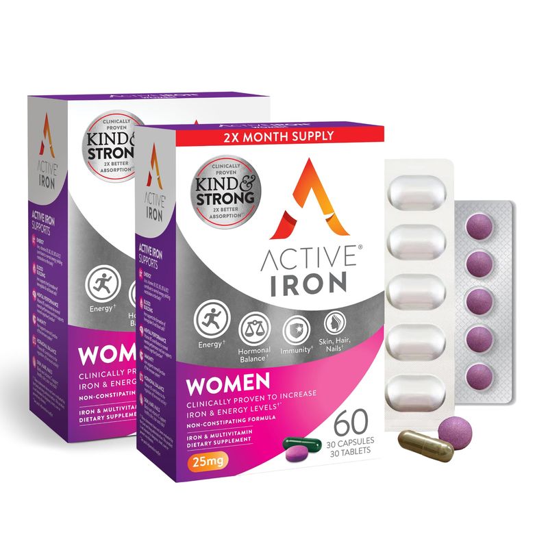 Active Iron for Women, Non-Constipating, 30 Active Iron High Potency ...