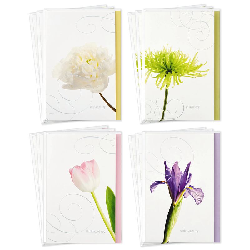 Hallmark Assorted Sympathy Cards (Flowers, 12 Cards and Envelopes ...