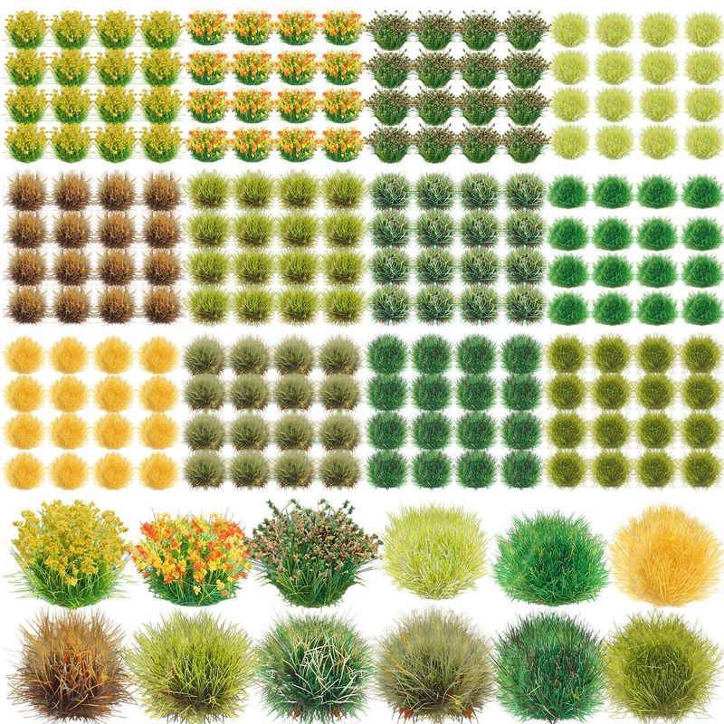 CraftyDream 201 Pcs Miniature Terrain Static Grass Tuft Flower Cluster ...