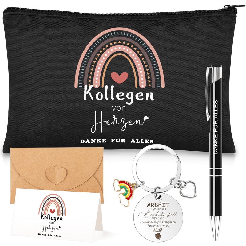 Leaving Gift Job Change with Cosmetic Bag, Thank You Key Ring, Lucky ...