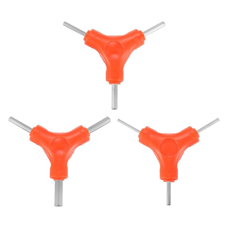 sourcing map 3pcs Y-Shaped 3 Way Bike Hex Wrench Set 2.5/3/4mm 3/4/5mm 5/6/8mm Y-Type Inner Hex ...