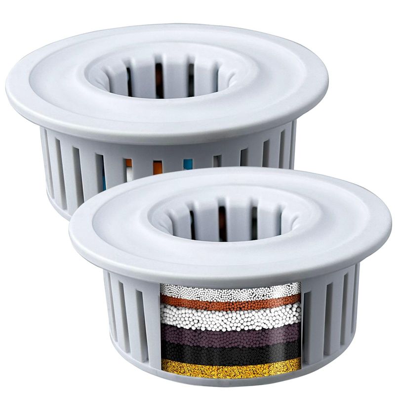 2 Pack Shower Filtered Cartridges, Voolan Replacement Multi-Stage ...