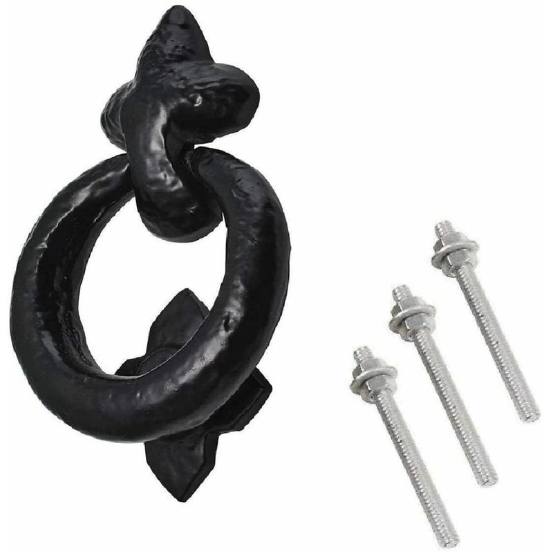 Ring Door Knocker Antique Black 100mm Door Knocker Ring Shaped Door ...