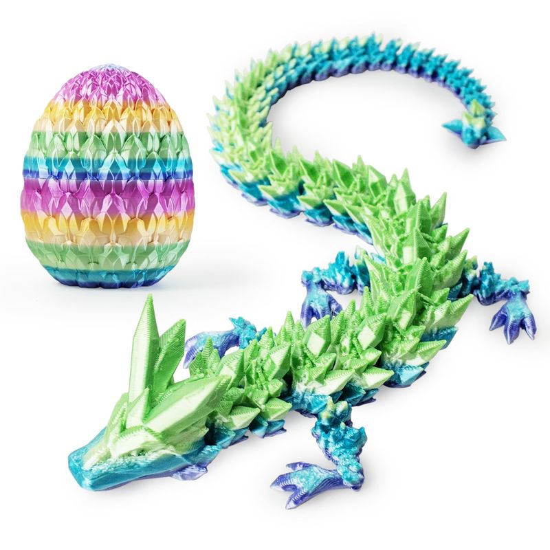 AUMEILLER 3D Printed Dragon, Beautiful Flexible Crystal Dragon,3D ...