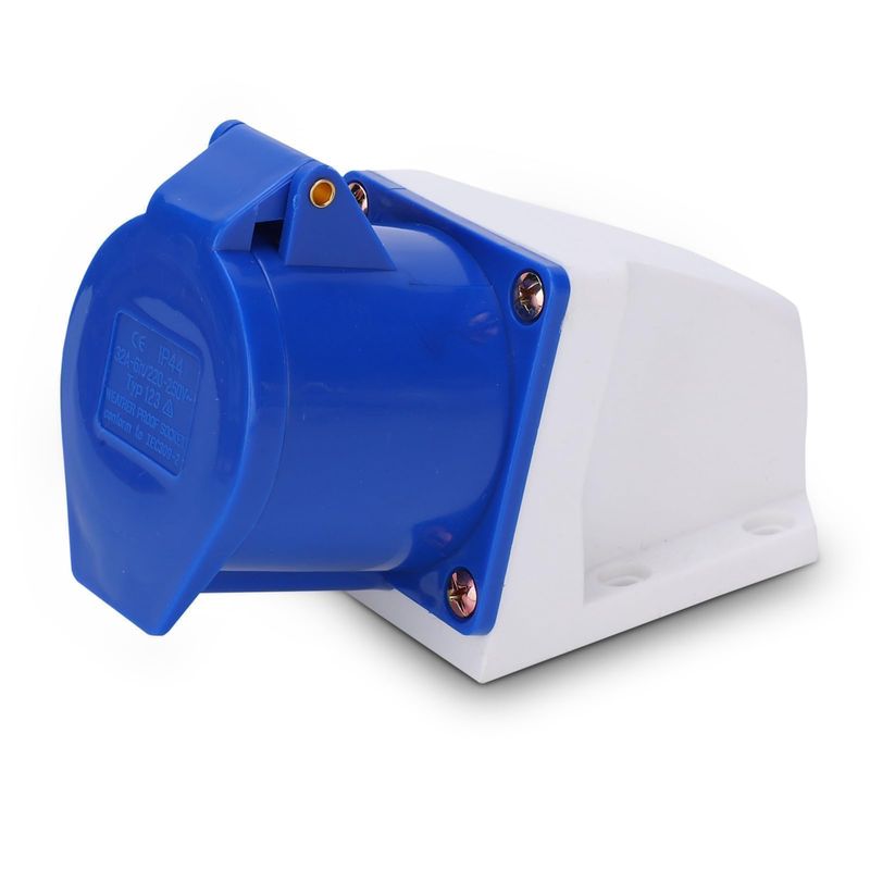 Industrial Socket Connector,3 Pin 32A 220-250V Industrial Power Socket ...