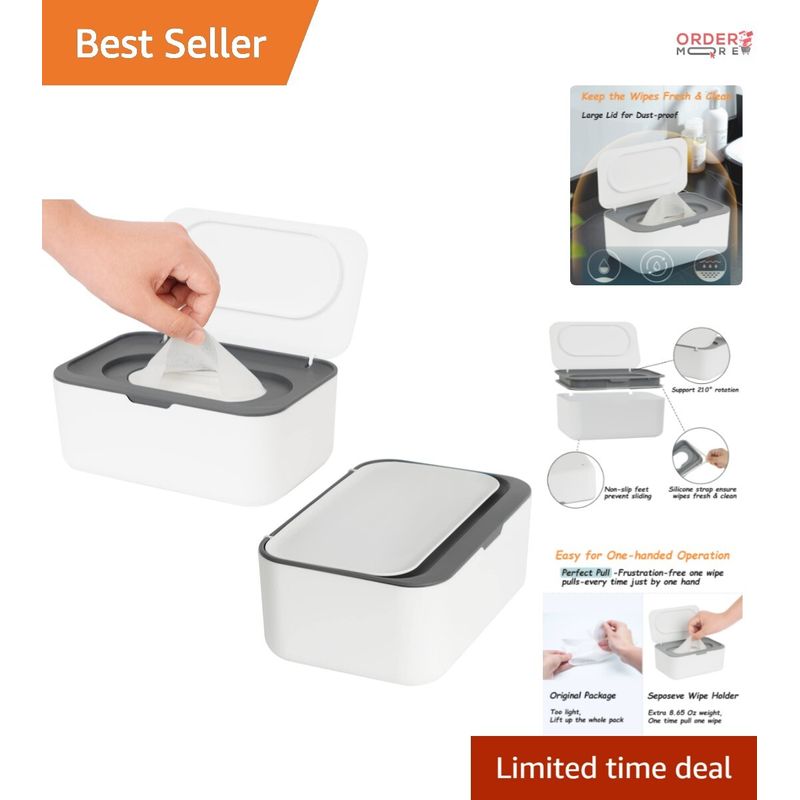 Durable 2 Pack Wipes Dispenser - Easy Open/Close, Perfect for All ...