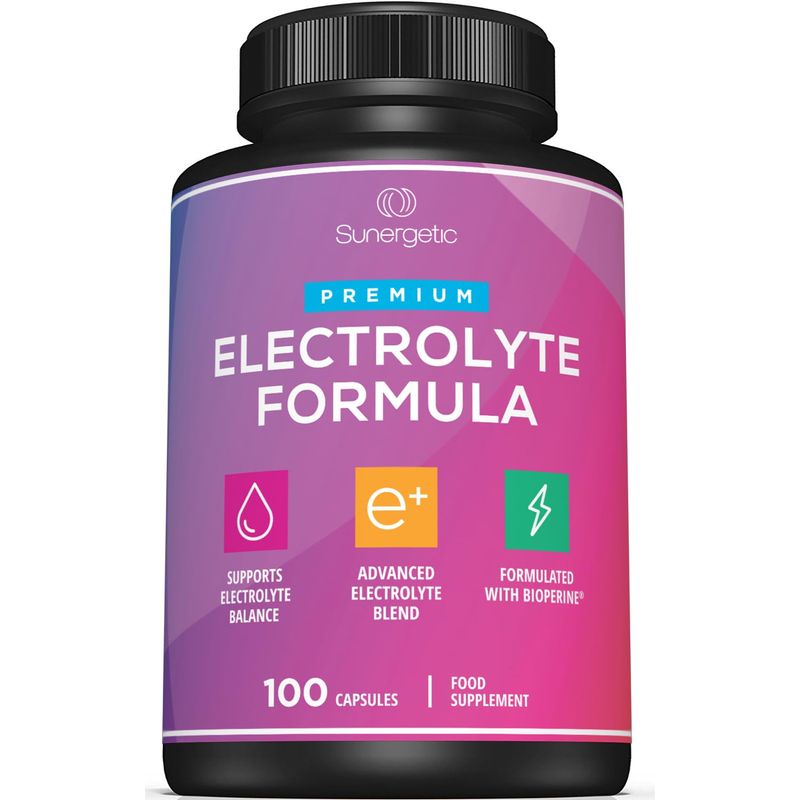 Sunergetic Premium Electrolyte Capsules Support for Keto, Low Carb ...