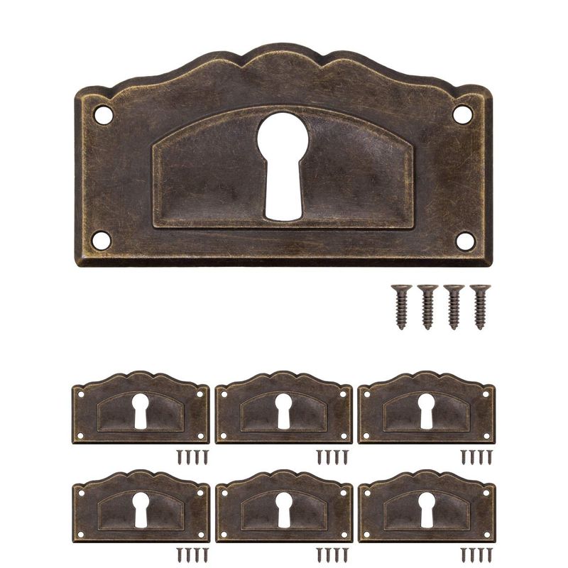 Fuxxer Key Plates, Set of 6 - Antique, Vintage Brass, Lock Rosettes ...