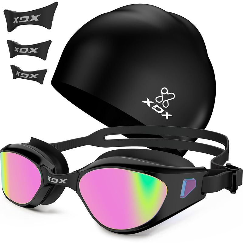 XDX Swim Goggles with Swim Cap Anti-Fog Pool Goggles with Detachable ...