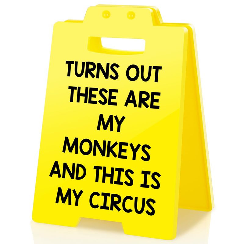 XgiftCreat Funny Office Desk Sign - Turns Out These Are My Monkeys And ...