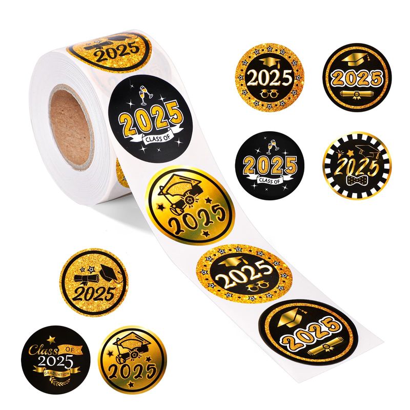 Gosknor 500pcs Graduation Stickers, 1.5 Inch Round Graduation Cap Decal ...