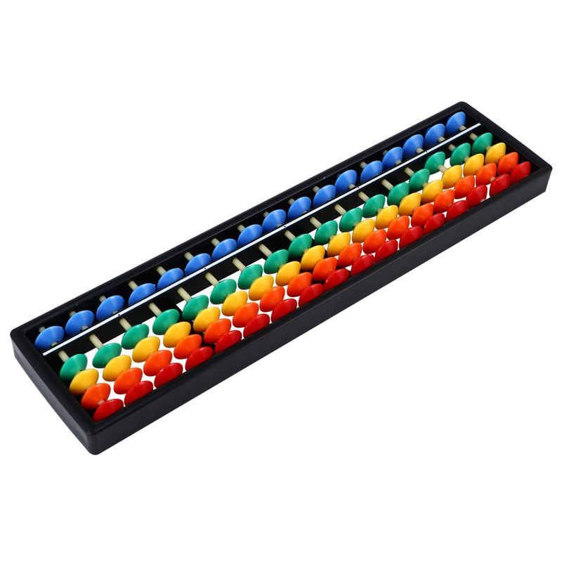 Alipis Arithmetic Abacus Math Counting Toy 17 Digits Rods with Colorful Beads, Chinese Abacus ...
