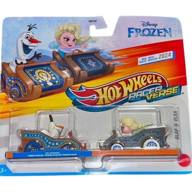 Hot Wheels Racer Verse Diecast Cars, Olaf & Elsa Double Pack - EveryMarket