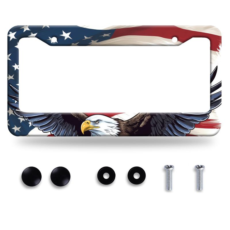 American Flag Eagle License Plate Frame Patriotic Eagle License Plate ...
