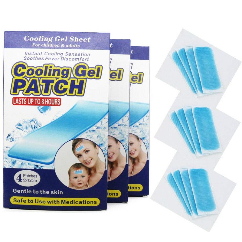 Cooling Gel Patch Children Kids Fever Adults Pain Immediate Relief 4 ...