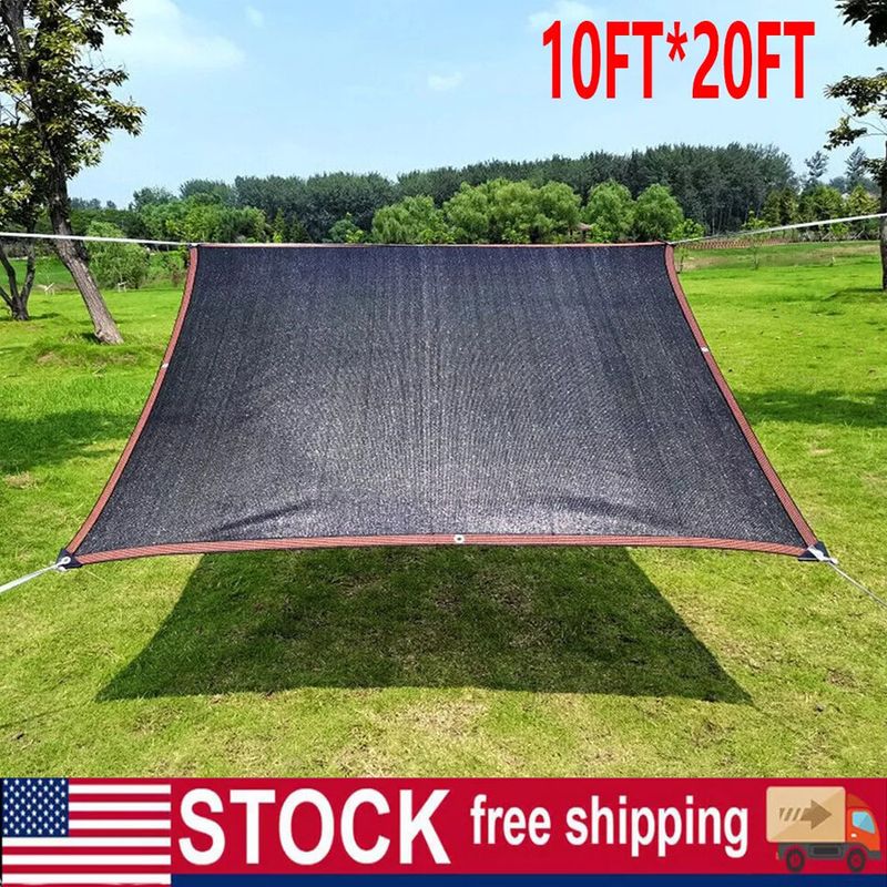 10 x 20 FT Black Sun Shade Net Plants Outdoor Pergola Lawn Sun Shade ...