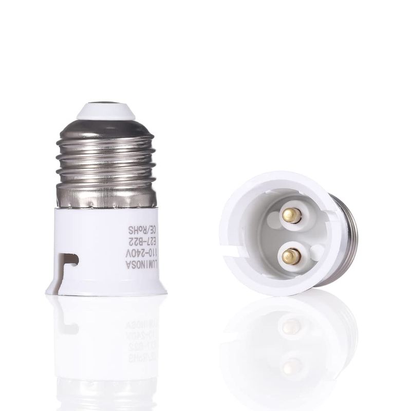 Luminosa E27 to B22 Lamp Socket Adapter Socket Converter (Pack of 2 ...