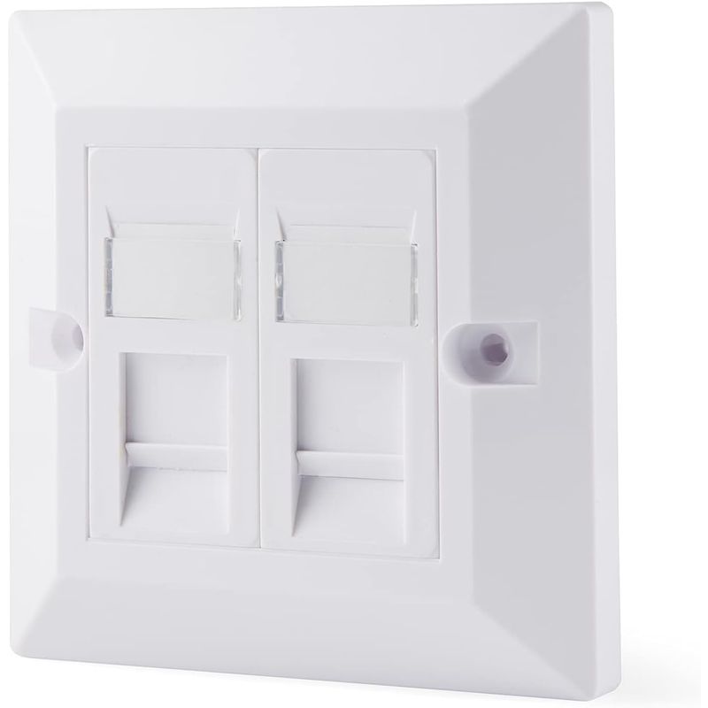Rhinocables Cat6 Ethernet Faceplate Single 1 Port Double 2 Way Quad 4 Way Rj45 Socket Wall Plate