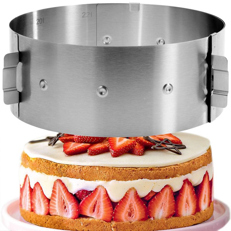Menz Cake Ring Adjustable – Stainless Steel Cake Ring 10 cm High ...