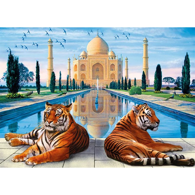 Meecaa Paint by Numbers Taj Mahal Building Tiger Animal Kit for Adults ...